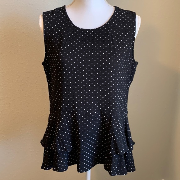 Cocomo | Tops | Cocomo Black Sleeveless Polka Dot Blouse | Poshmark
